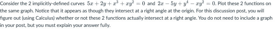 Solved Consider the 2 implicitly-defined curves | Chegg.com