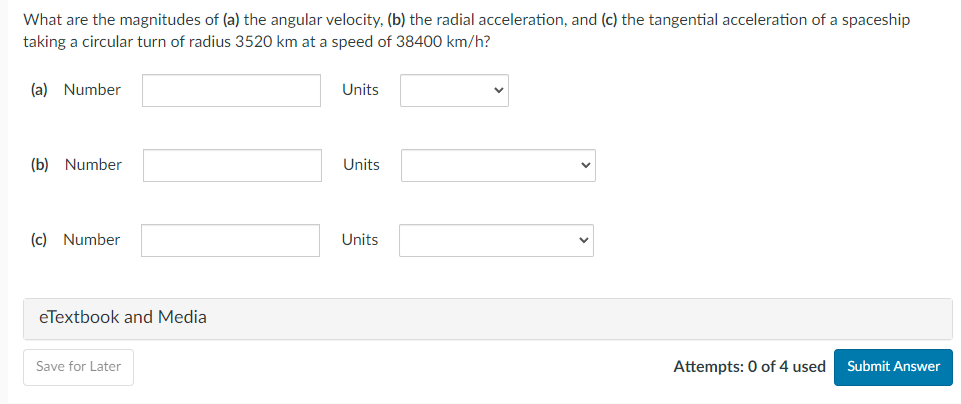 Solved What are the magnitudes of (a) the angular velocity, | Chegg.com