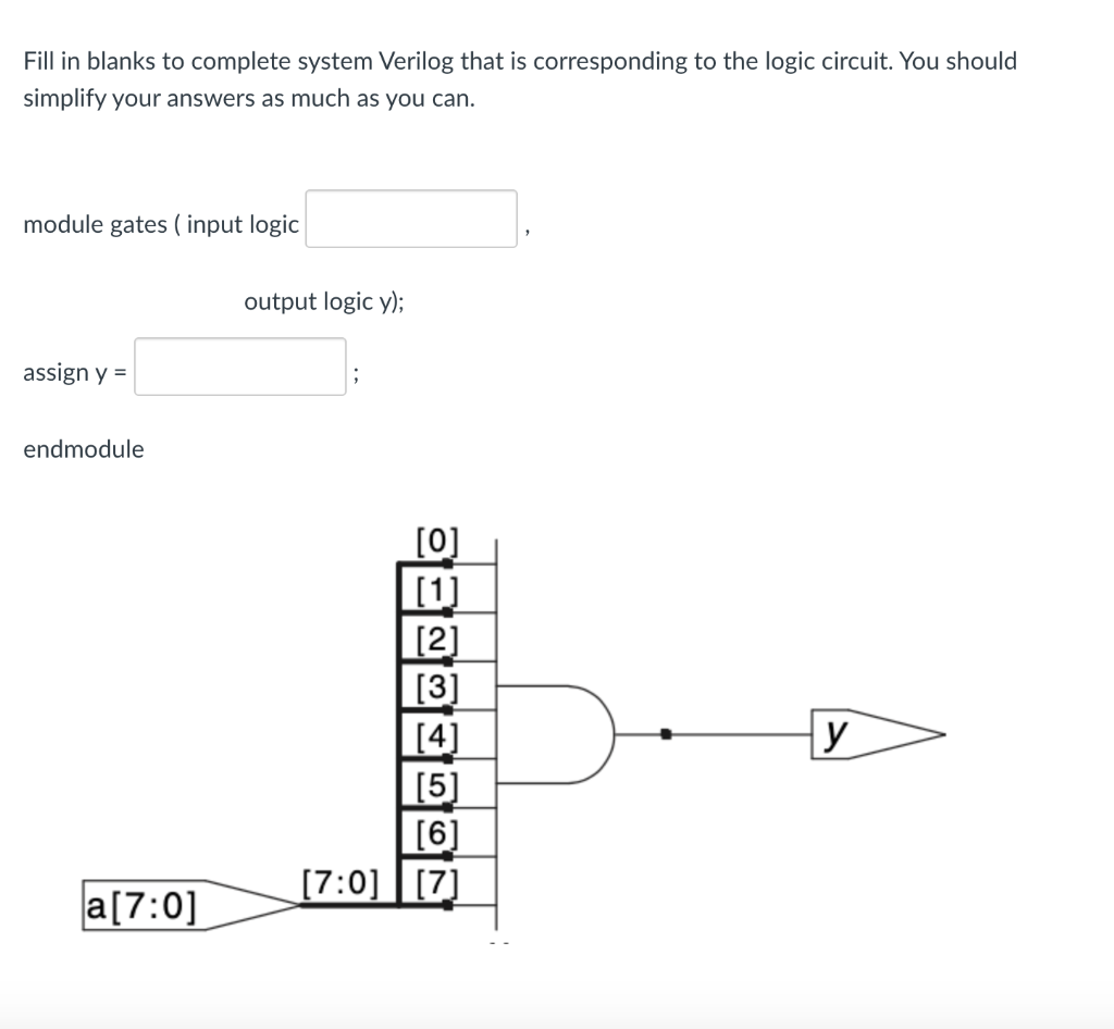 Solved Fill in blanks to complete system Verilog that is | Chegg.com