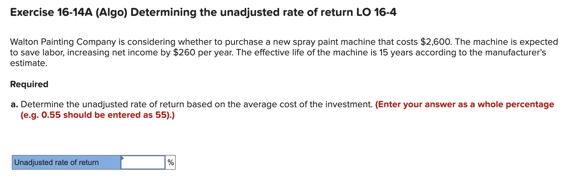 Solved Exercise 16-14A (Algo) Determining the unadjusted | Chegg.com