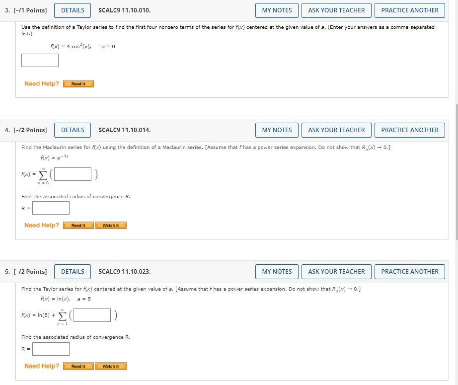 Solved 3 [ 1 Points Details Scalc9 11 10 010 My Notes
