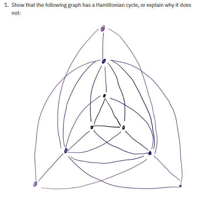 Solved 1. Show that the following graph has a Hamiltonian | Chegg.com
