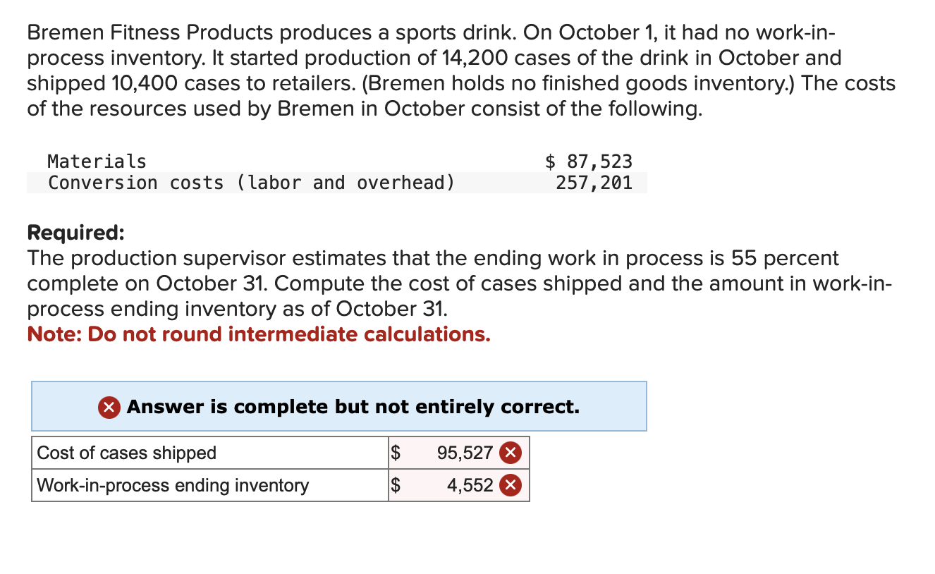 Solved Bremen Fitness Products produces a sports drink. On | Chegg.com