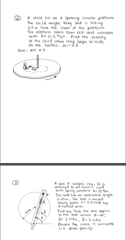 Solved (2) A child sits on a spinning circular platform. The | Chegg.com