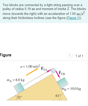 Solved Two blocks are connected by a light string passing | Chegg.com