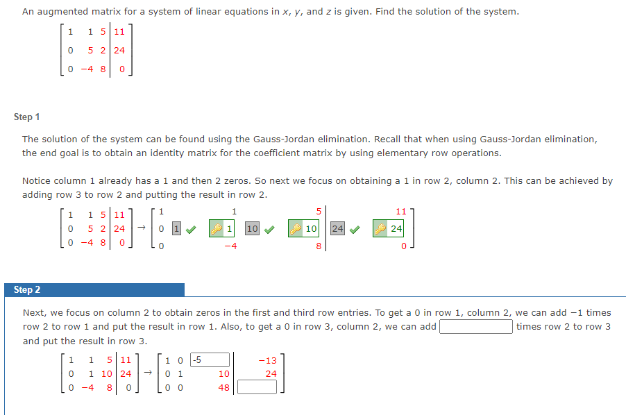 Solved An augmented matrix for a system of linear equations | Chegg.com