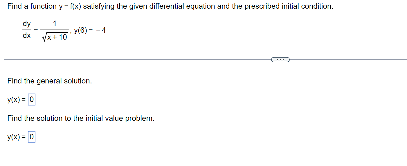 Solved Find a function y=f(x) satisfying the given | Chegg.com