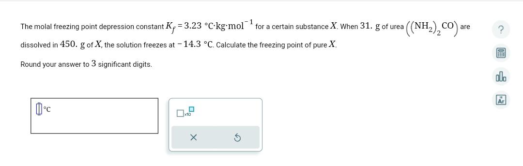 Solved The molal freezing point depression constant | Chegg.com
