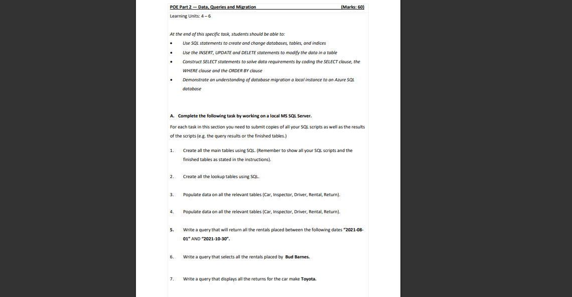 Solved Please Answer Part 2 Portfolio of Evidence (PoE) — | Chegg.com