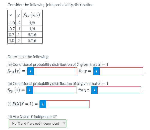 Solved Consider the following joint probability | Chegg.com