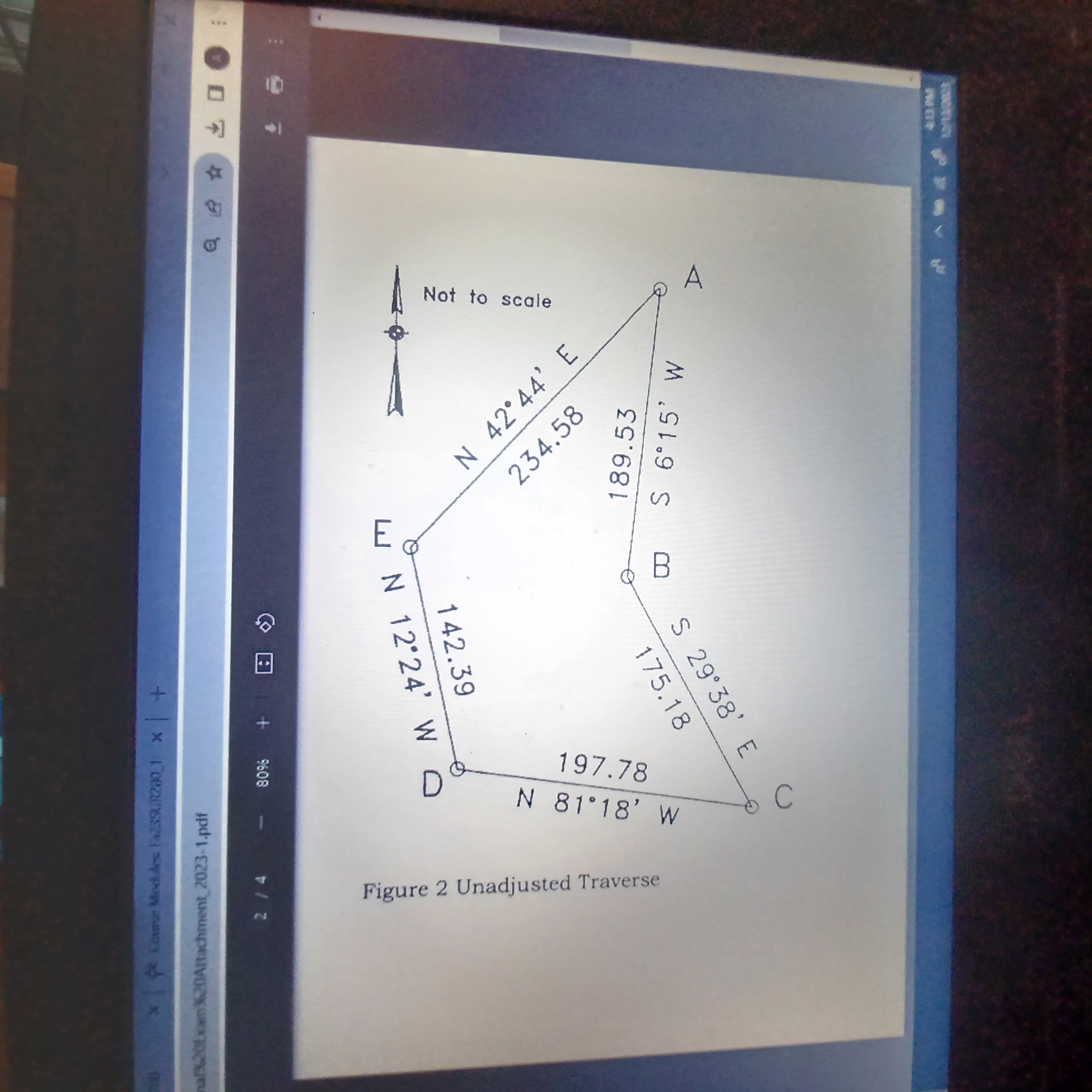 Solved Use Figure 2 Unadjusted Traverse found in Final Exam | Chegg.com