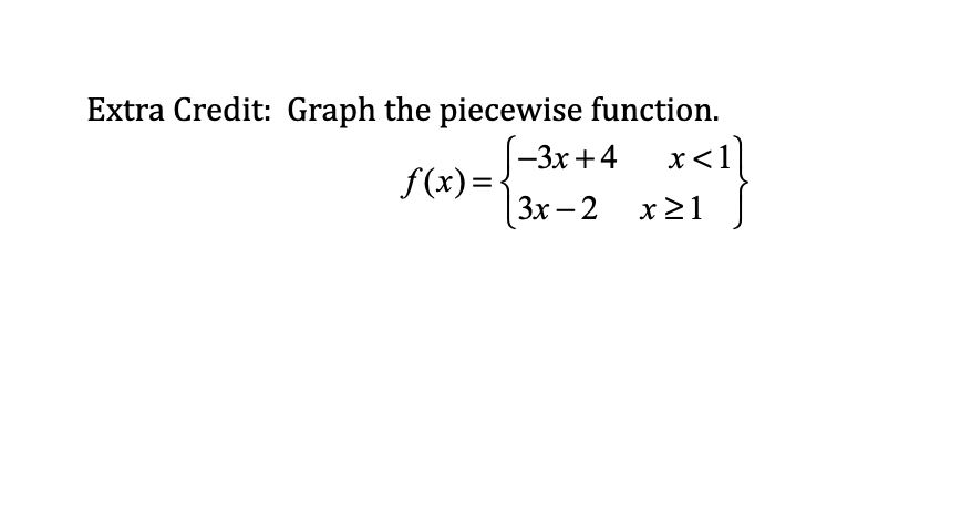 Solved Extra Credit: Graph the piecewise function. | Chegg.com