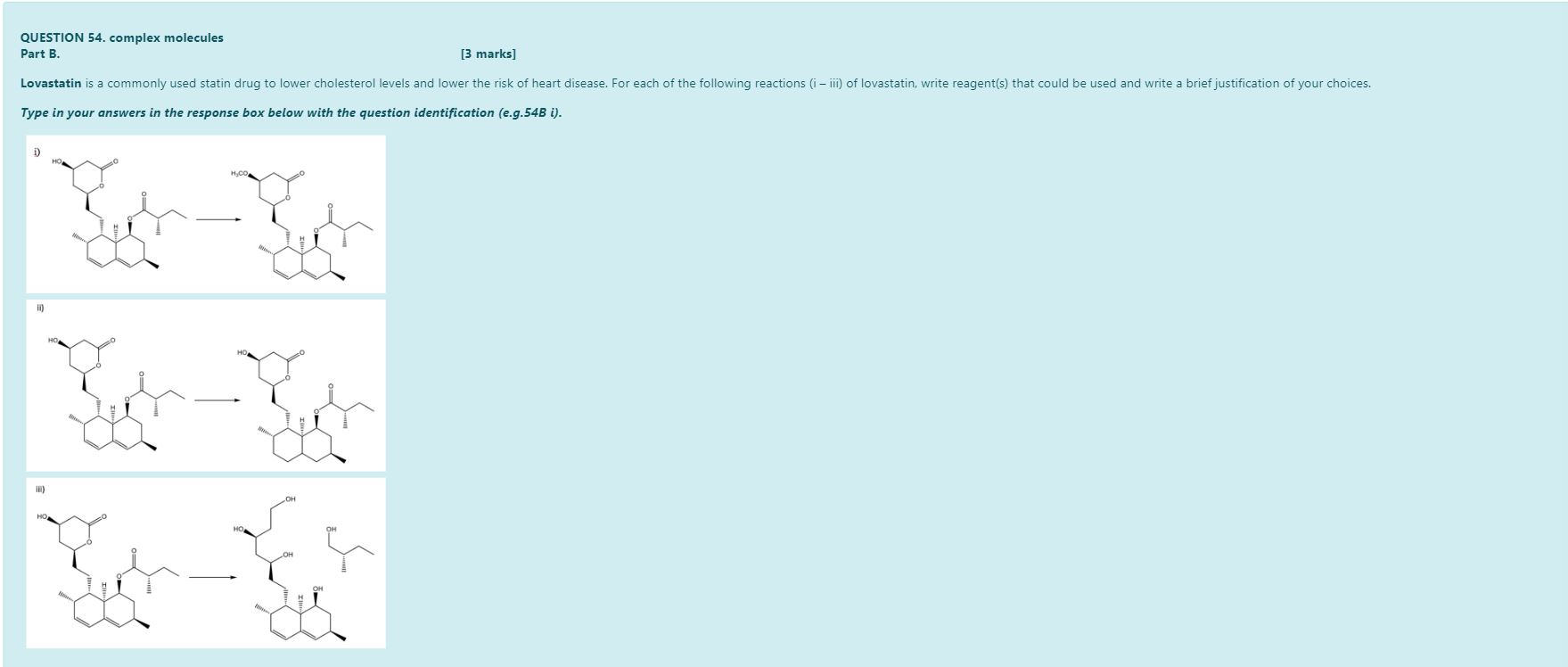 Solved QUESTION 54. complex molecules Part B. [3 marks] | Chegg.com
