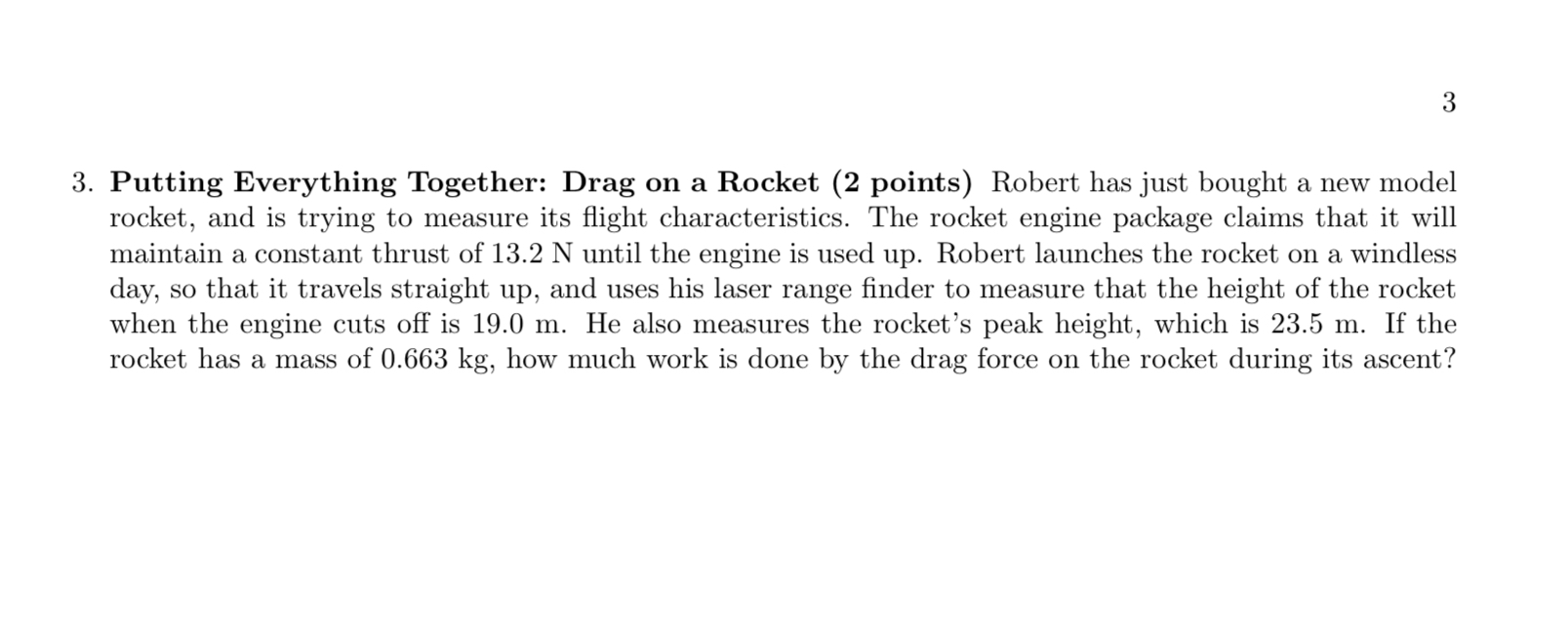 Solved 3. Putting Everything Together: Drag on a Rocket (2 | Chegg.com