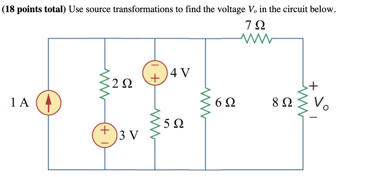 Solved Use source transformations to find the voltage V_(o) | Chegg.com