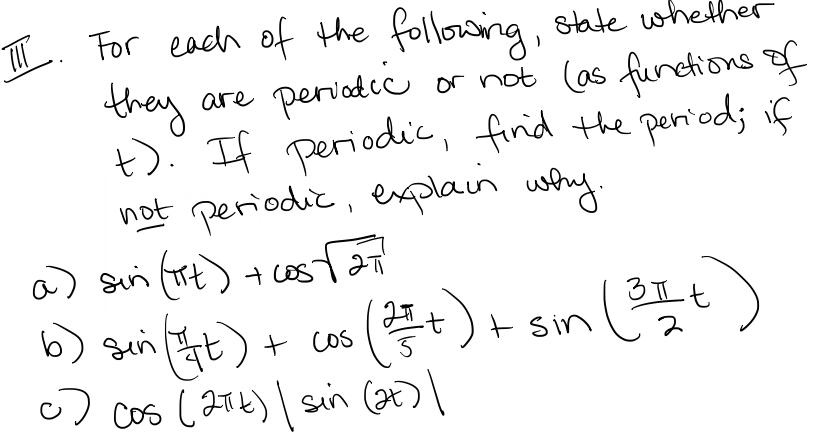 Solved 1. For each of the following, state whether they are | Chegg.com
