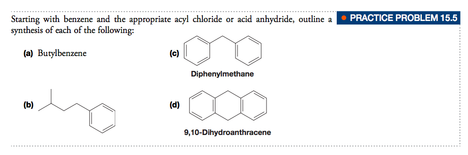 Solved PRACTICE PROBLEM 15.5 Starting with benzene and the | Chegg.com