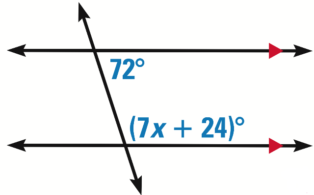 Solved 72° (7x + 24)。 | Chegg.com