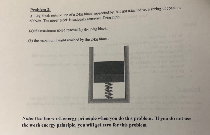Solved Problem 2 A 3-kg block rests on top of a 2-kg block | Chegg.com Solved Problem 2 A 3-kg block rests on top of a 2-kg block | Chegg.com