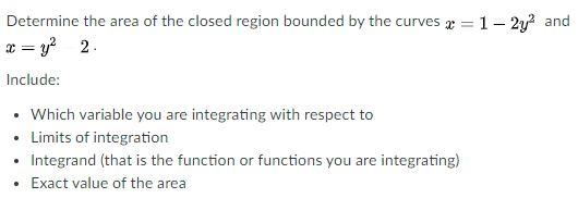 Solved Determine the area of the closed region bounded by | Chegg.com