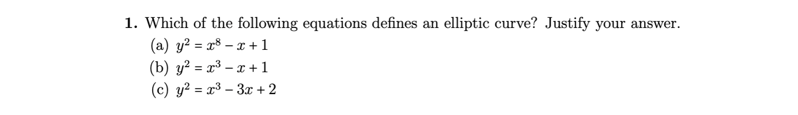 Solved 1. Which of the following equations defines an | Chegg.com