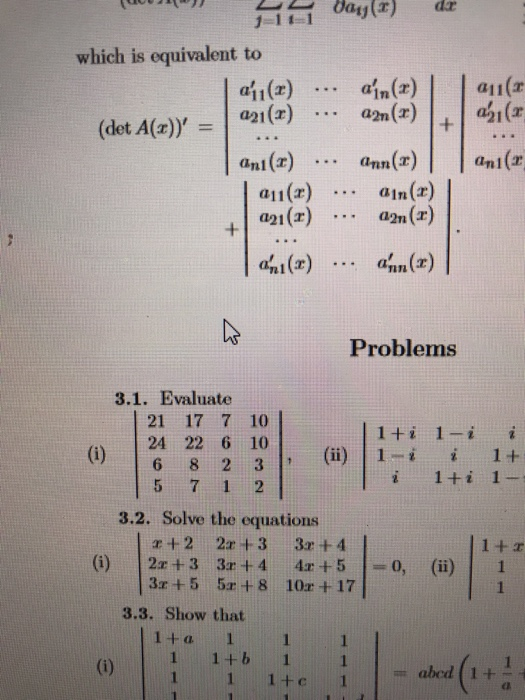 Solved which is equivalent to am(r) |+| a (z (det A(z)), =| | Chegg.com