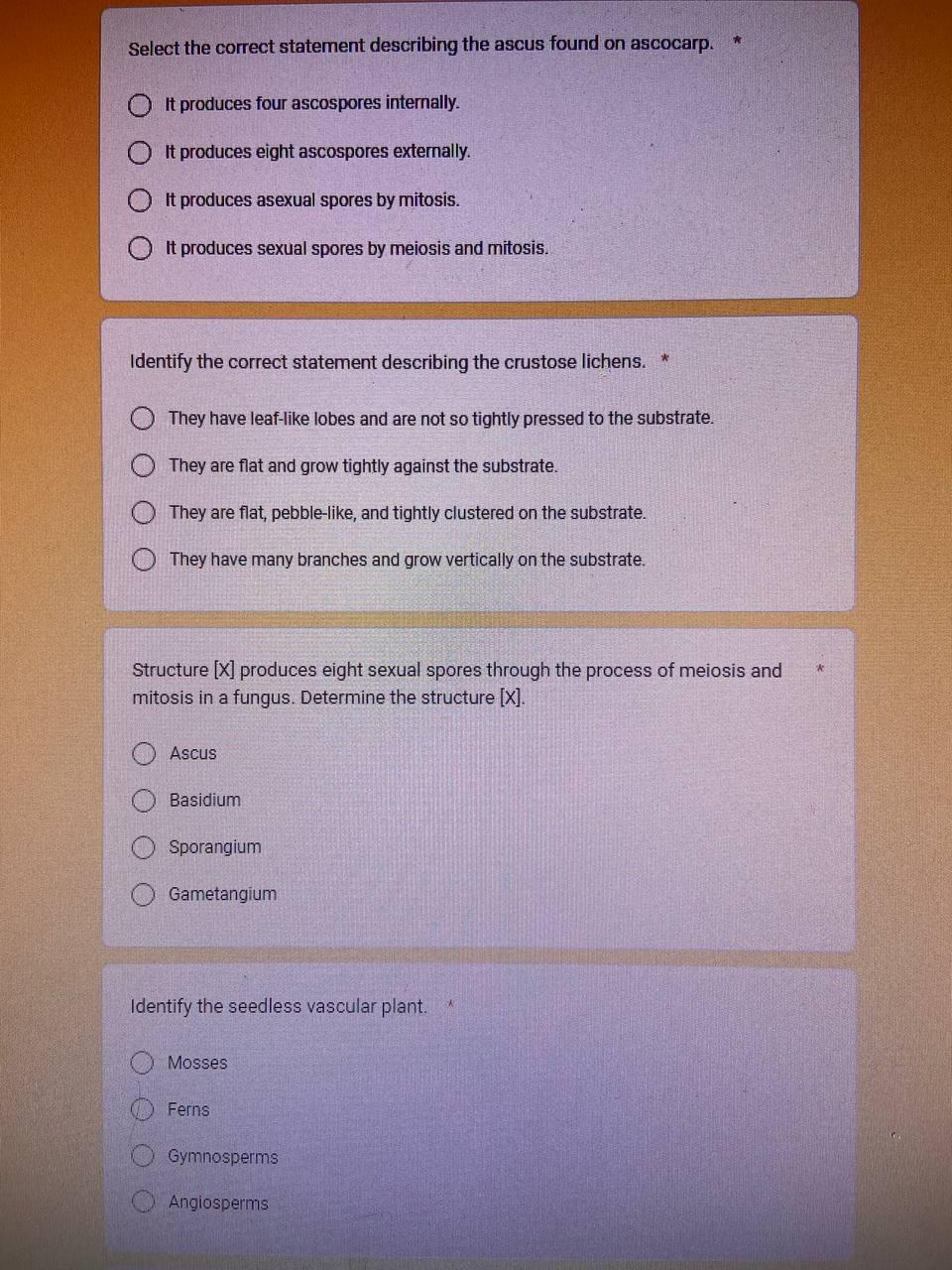 Solved Select The Correct Statement Describing The Ascus
