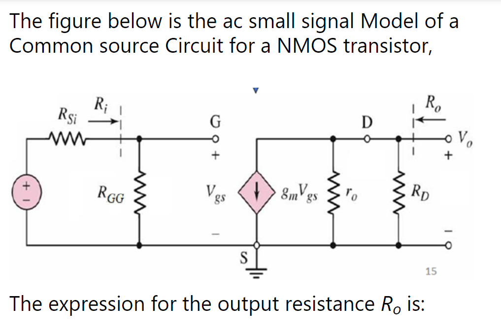 Solved The figure below is the ac small signal Model of a | Chegg.com