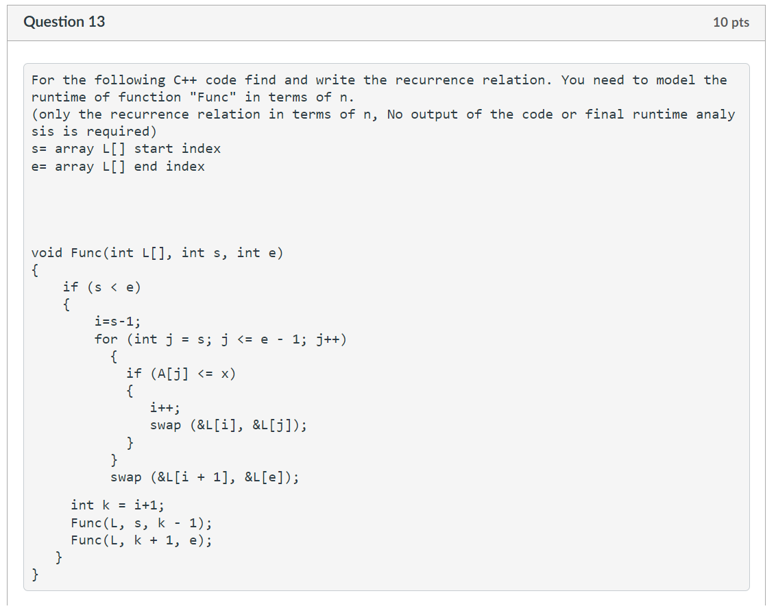 Solved For the following C++ code find and write the | Chegg.com