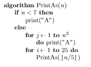 Solved algorithm Print.As (n) if n