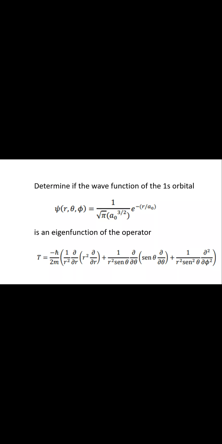 Solved Determine if the wave function of the 1s orbital 1 | Chegg.com