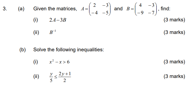 Solved (a) Given the matrices, A=(2−4−3−5) and B=(4−9−3−7), | Chegg.com