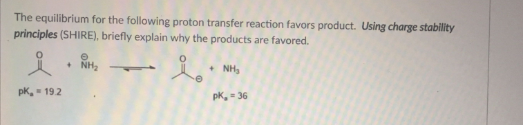 Solved The equilibrium for the following proton transfer | Chegg.com