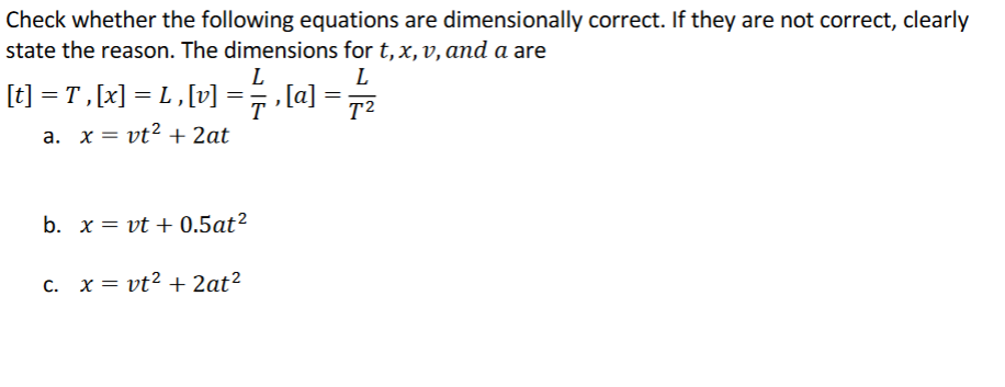 Solved Check whether the following equations are | Chegg.com