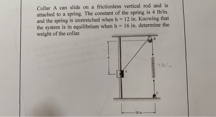Solved Collar A can slide on a frictionless vertical rod and | Chegg.com
