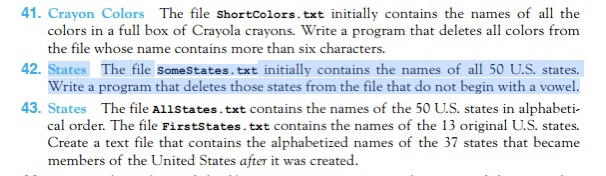 Solved 41. Crayon Colors The file Shortcolors.txt initially | Chegg.com