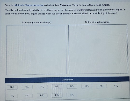 Solved Open the Molecule Shapes interactive and select Real | Chegg.com