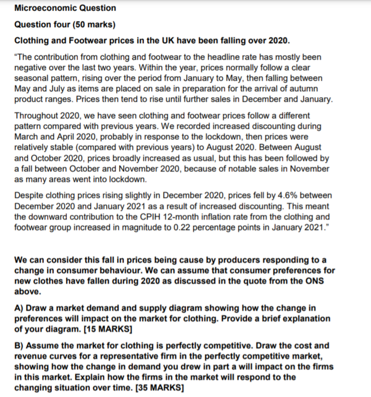 Solved Microeconomic Question Question four (50 marks) | Chegg.com