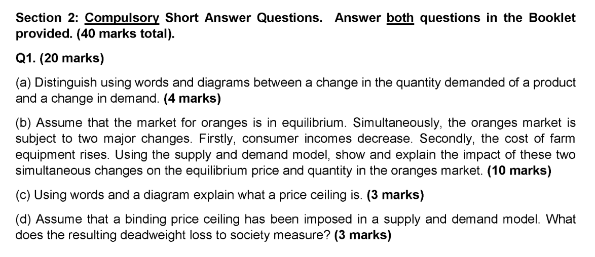 Solved Section 2: Compulsory Short Answer Questions. Answer | Chegg.com