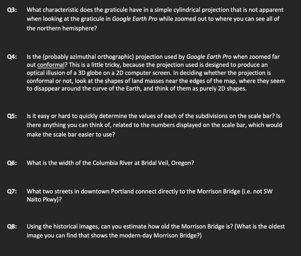 Solved Q3: What characteristic does the graticule have in a | Chegg.com