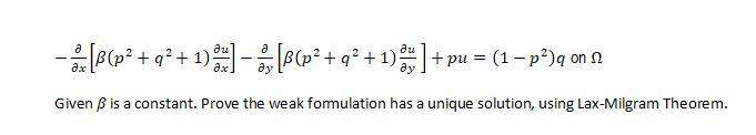 Solved au [(p*+q2 + 1) :) - ., [B(p2 + q2 + 1) 0 ] + pu = (1 | Chegg.com