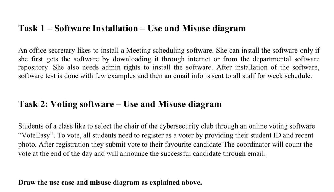 Solved Task 1 - Software Installation – Use and Misuse | Chegg.com