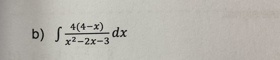Solved b) ∫x2−2x−34(4−x)dx | Chegg.com