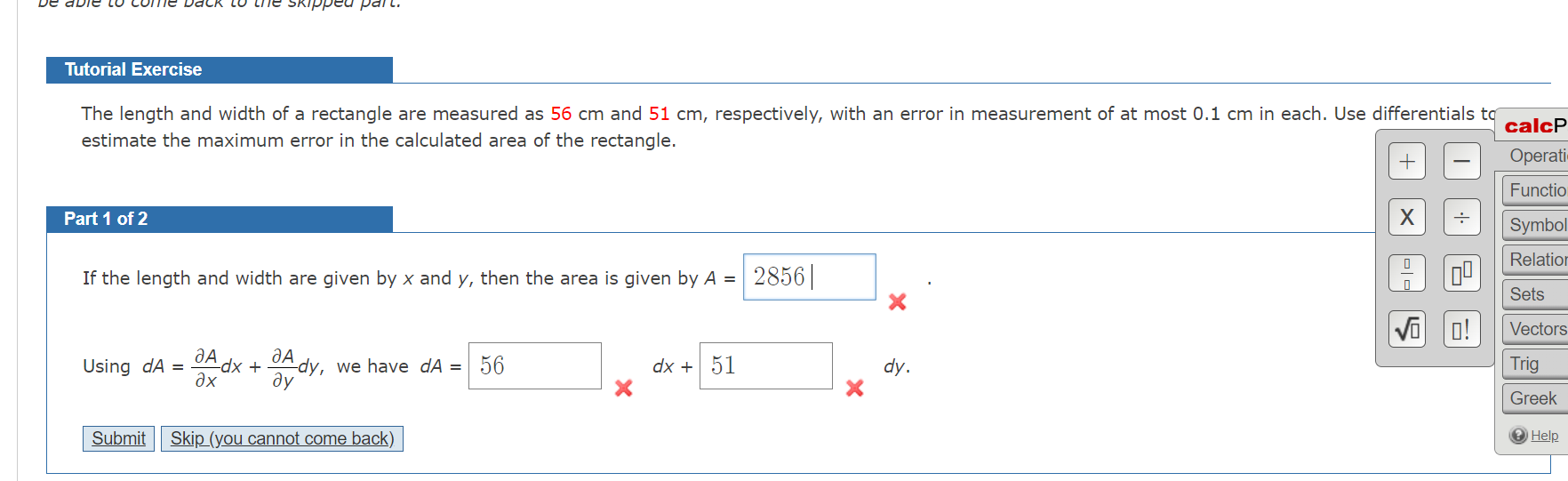 Solved estimate the maximum error in the calculated area of | Chegg.com