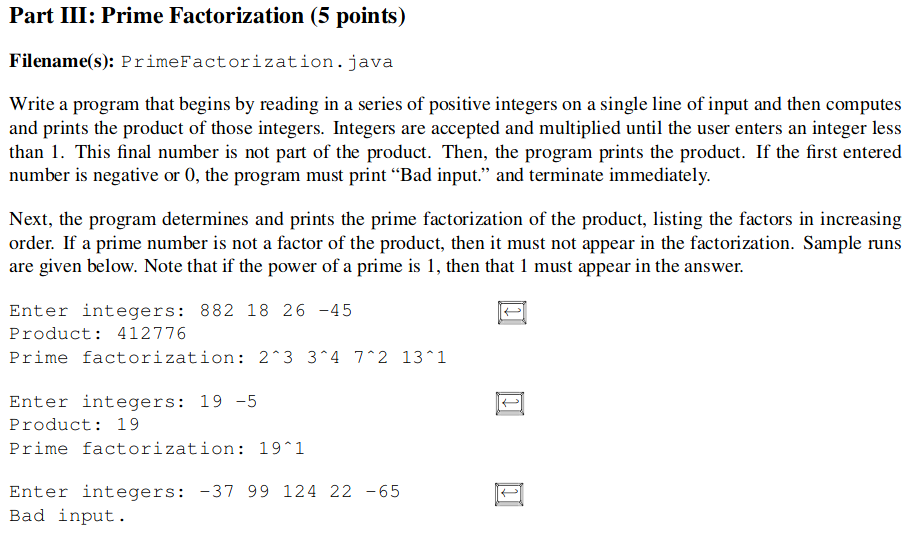 Solved Part Iii Prime Factorization 5 Points Filename S Chegg