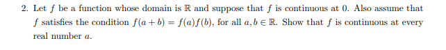 Solved 2. Let f be a function whose domain is R and suppose | Chegg.com