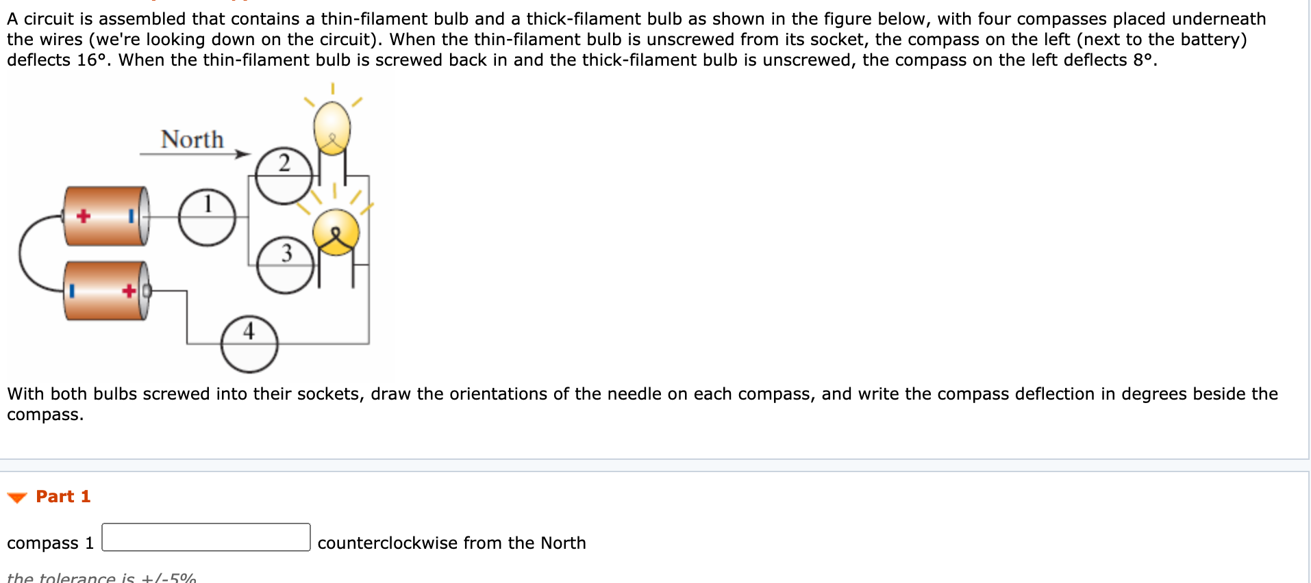 Solved A circuit is assembled that contains a thin-filament | Chegg.com