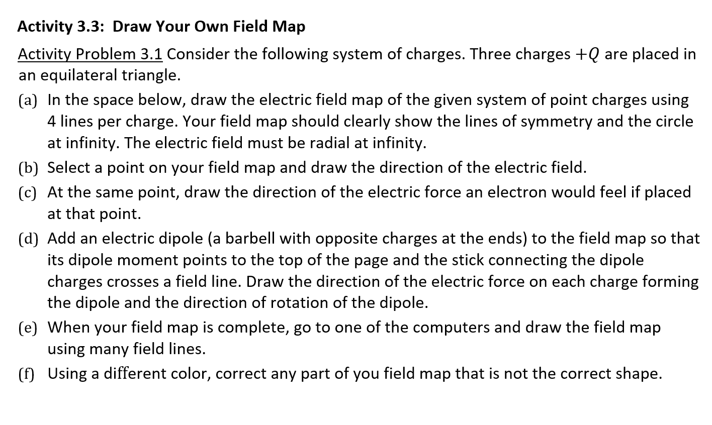 Activity 3.3: Draw Your Own Field Map Activity | Chegg.com