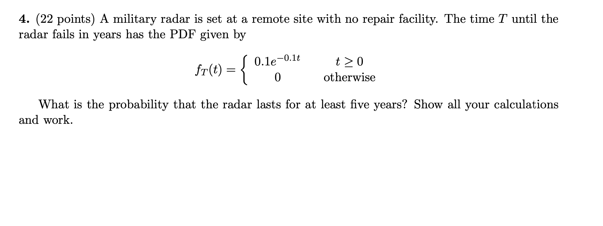 Solved 4. (22 points) A military radar is set at a remote | Chegg.com