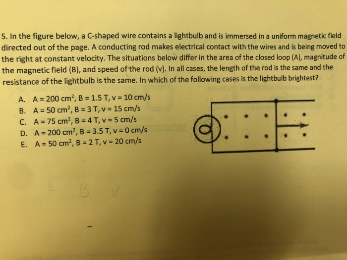 Solved 5. In the figure below, a C-shaped wire contains a | Chegg.com